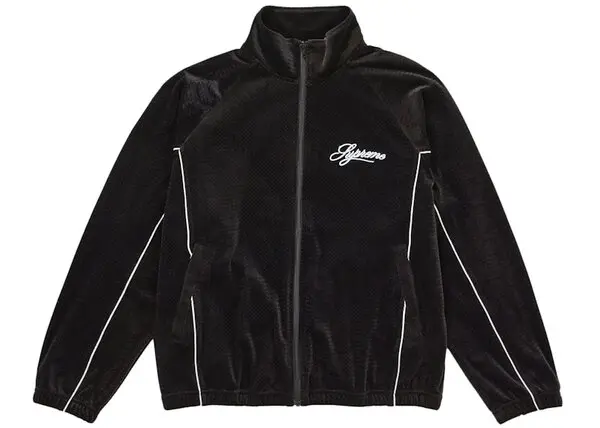 Supreme Velour Mesh Track Jacket - Black