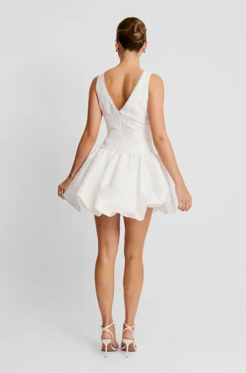 SIX STORIES Sleeveless Embellished Bubble Hem Mini Dress