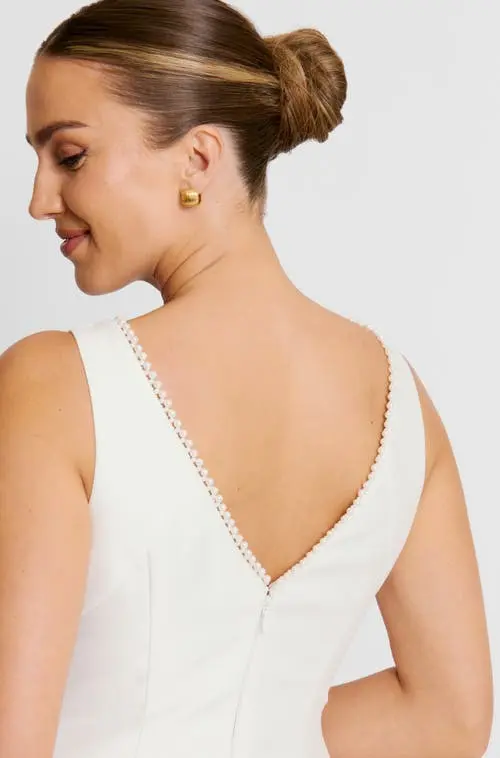 SIX STORIES Sleeveless Embellished Bubble Hem Mini Dress