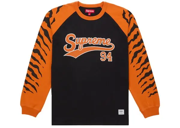Supreme Tiger Raglan Long Sleeve Top