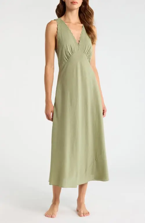 REFORMATION Lila Sleeveless Sleep Dress - Artichoke