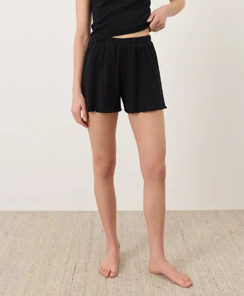 PACT Organic Cotton Pointelle Short - Black