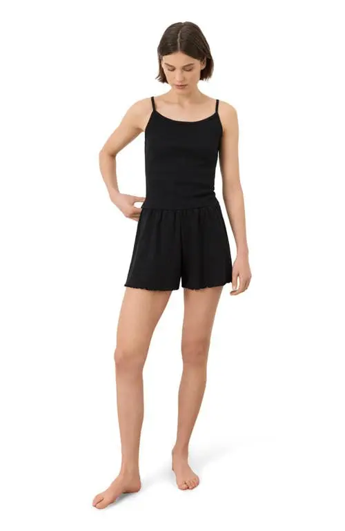 PACT Organic Cotton Pointelle Short - Black