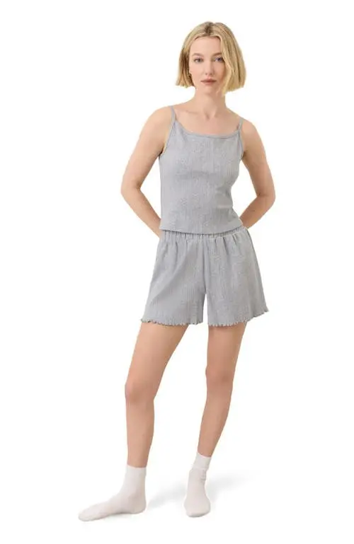 PACT Organic Cotton Pointelle Short - Heather Grey