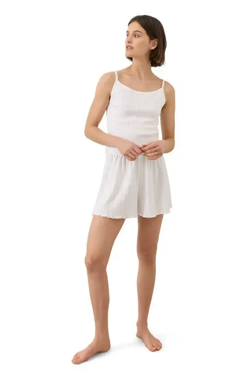 PACT Organic Cotton Pointelle Short - White