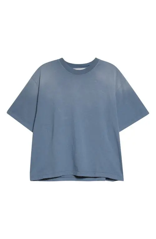 GOLDEN GOOSE Distressed Boxy Cotton T-shirt - Windward Blue