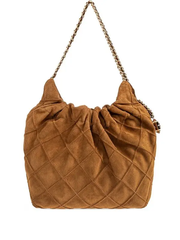 Tory Burch Fleming Suede Mini Hobo Bag - Chicory Brown