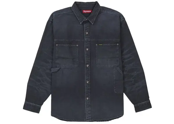 Supreme Worn Snap Painter Shirt - Black