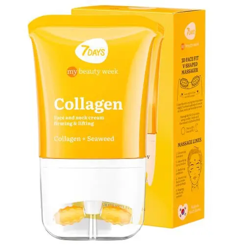 7DAYS Face Moisturizer With Collagen For Firming And Lifting With 3d Massage Applicator - White