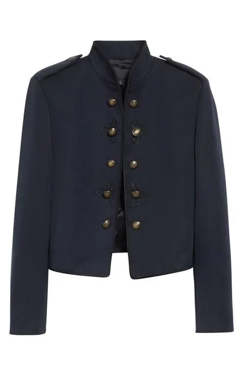 NILI LOTAN Betsy Virgin Wool Military Jacket - Midnight