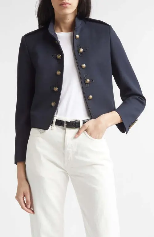 NILI LOTAN Betsy Virgin Wool Military Jacket - Midnight