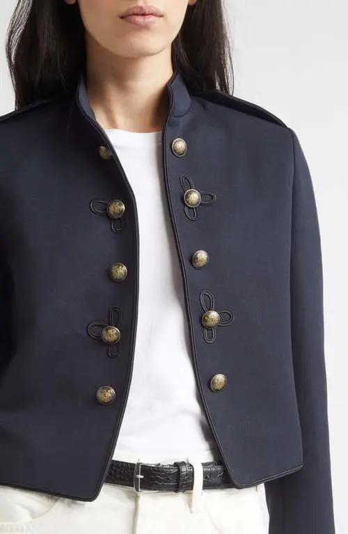 NILI LOTAN Betsy Virgin Wool Military Jacket - Midnight