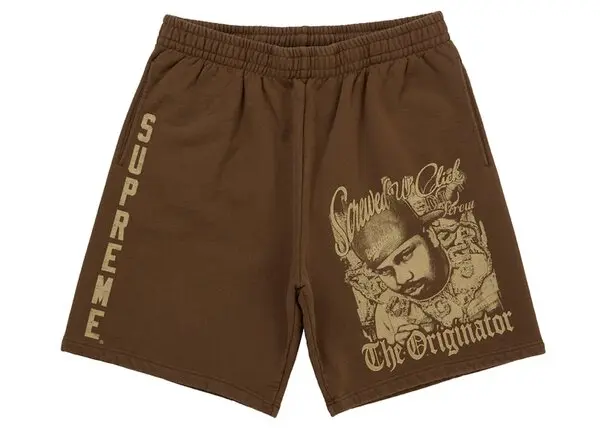 Supreme Dj Screw Sweatshort - Brown