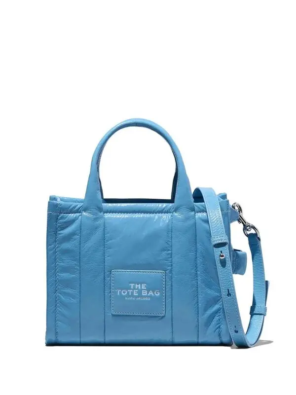 Marc Jacobs Shiny Crinkle Leather Small Tote - Air Blue
