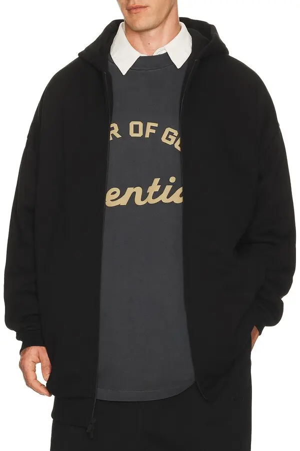 Fear Of God Property Lounge Long Zip Hoodie - Black