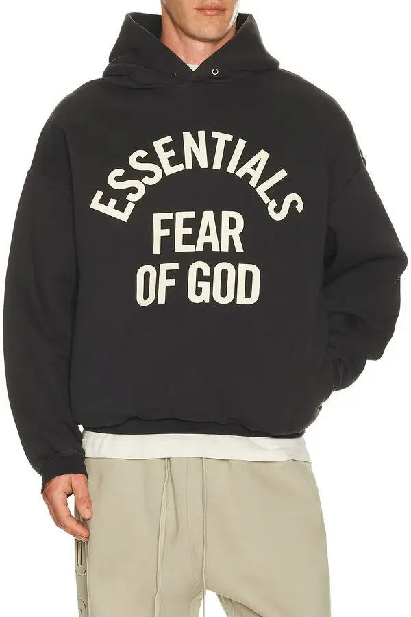 Fear Of God Campus 90's Hoodie In Black - Faded Black