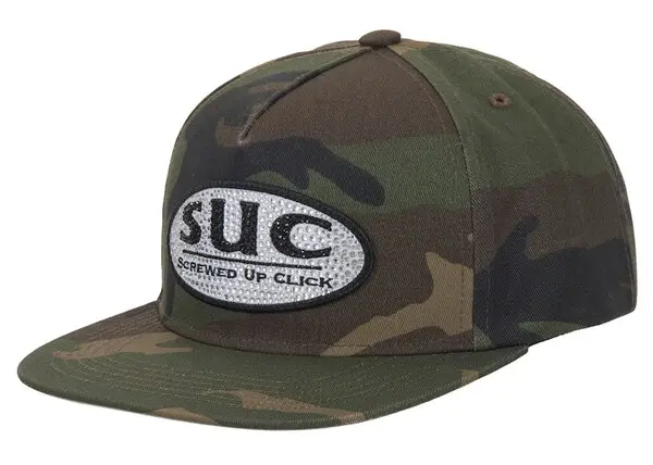 Supreme Dj Screw Suc 5-panel Cap - Woodland Camo