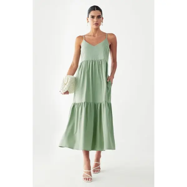ST MRLO Phi Phi Midi Dress - Sage Green