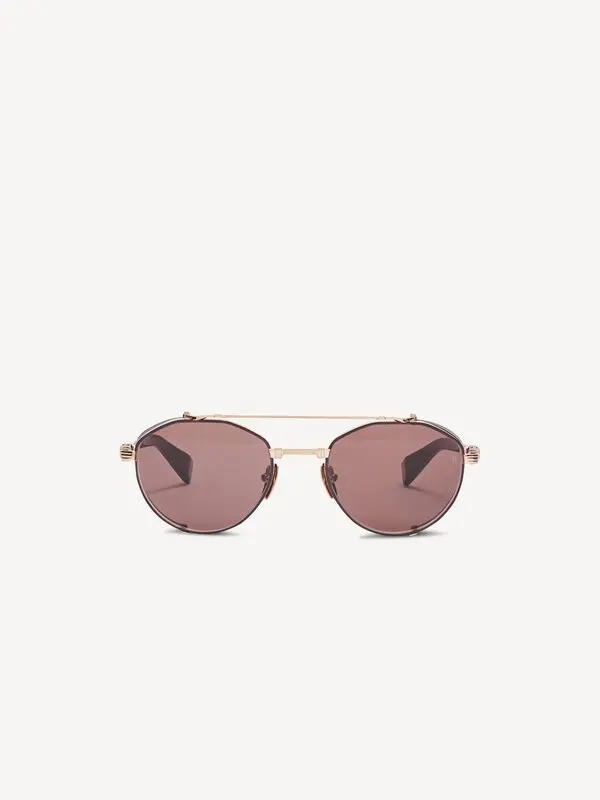 Balmain Brigade-iv Aviator Sunglasses - Gold