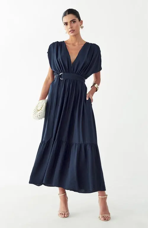 ST MRLO Este Midi Dress - Navy Blue