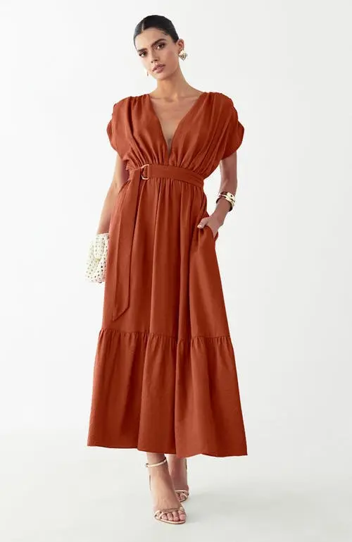 ST MRLO Este Midi Dress - Rust