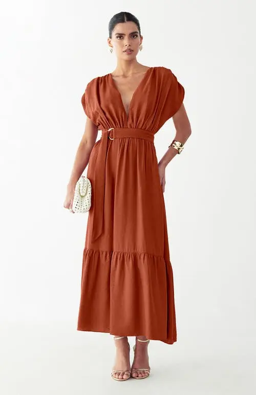 ST MRLO Este Midi Dress - Rust