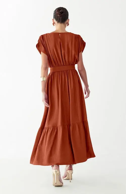 ST MRLO Este Midi Dress - Rust
