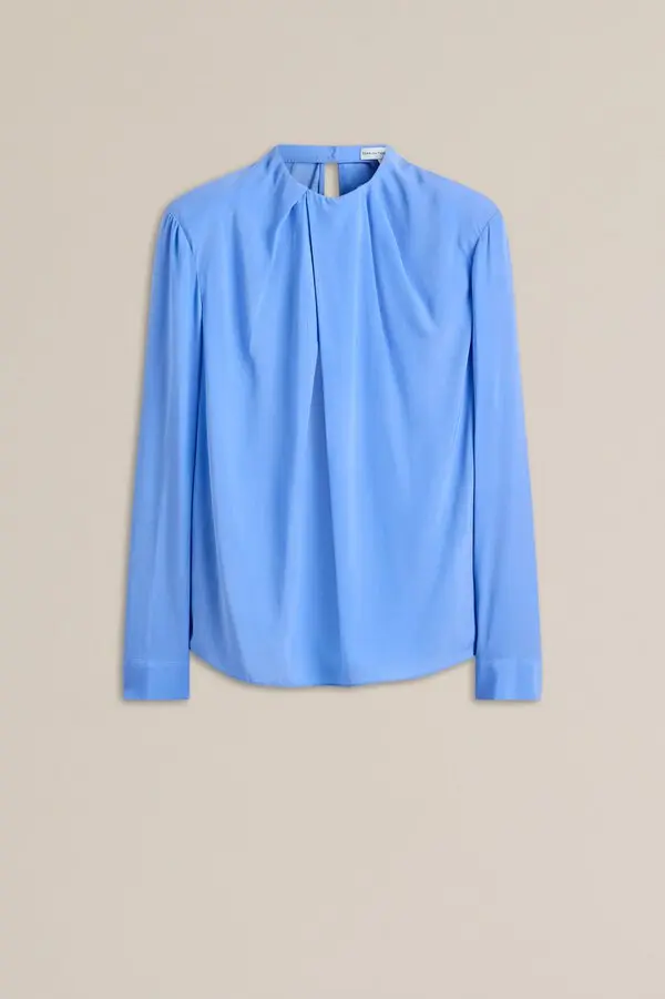 Scanlan Theodore Silk Pleat Neck Top - Topaz