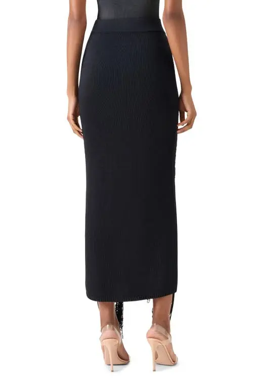 Akris Fringed Silk Knit Pencil Skirt