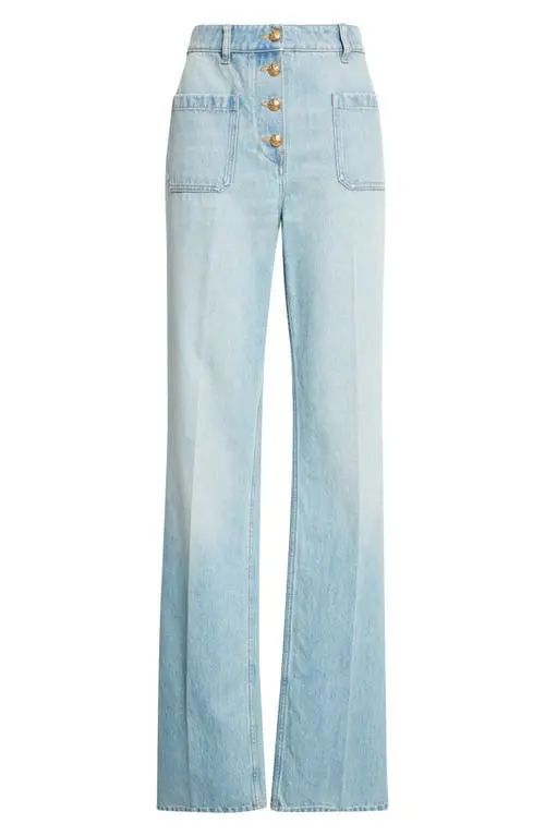 Valentino Garavani High Waist Straight Leg Jeans - Denim