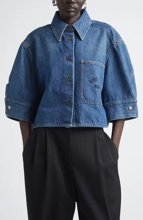 Givenchy Cocoon Crop Denim Shirt Jacket
