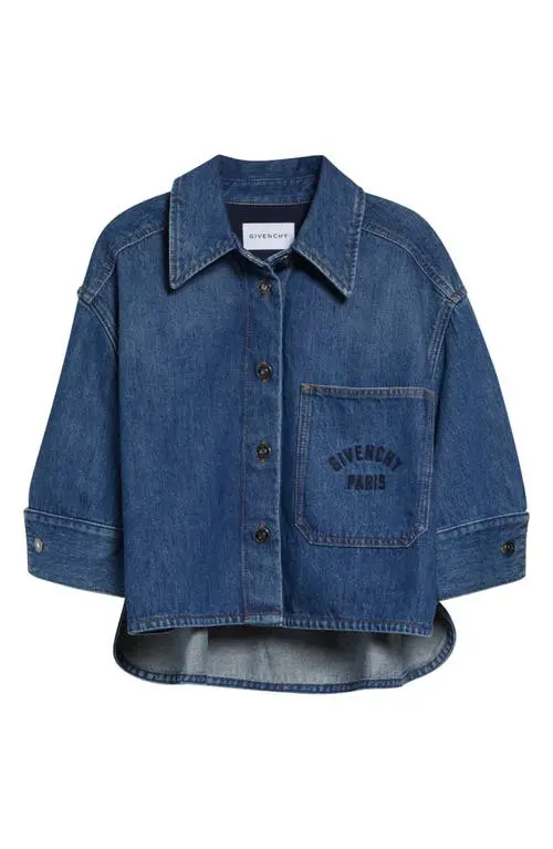 Givenchy Cocoon Crop Denim Shirt Jacket