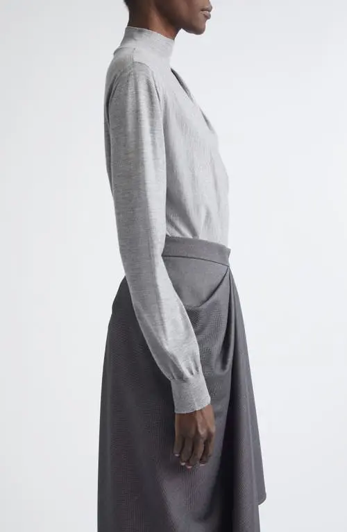 Givenchy Draped Merino Wool-blend Sweater - Light Grey