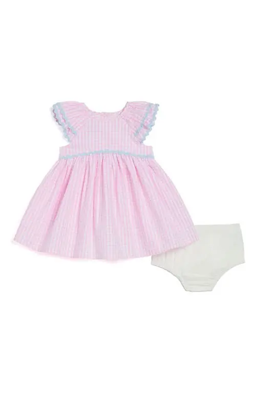 PIPPA & JULIE Gingham Flutter Sleeve Party Dress With Bloomers - Pink