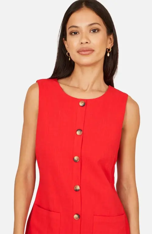 YUMI Button Detail Shift Dress