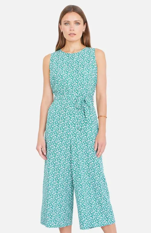 YUMI Ditsy Culotte Jumpsuit - Green