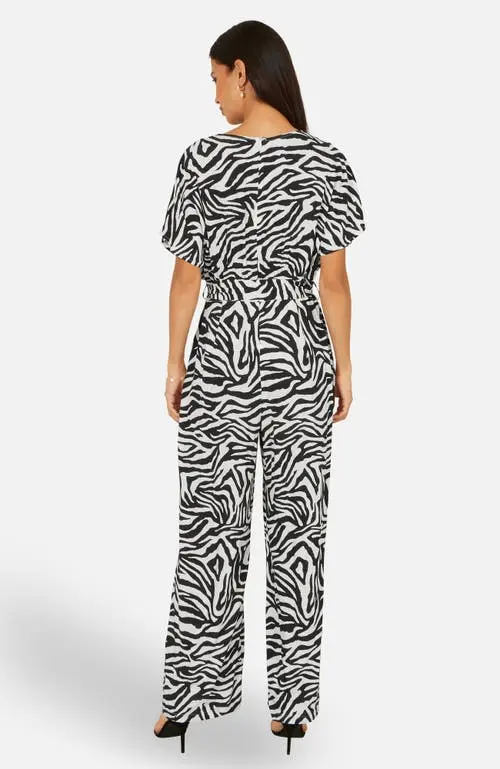 YUMI Zebra Print Relaxed Fit Jumpsuit