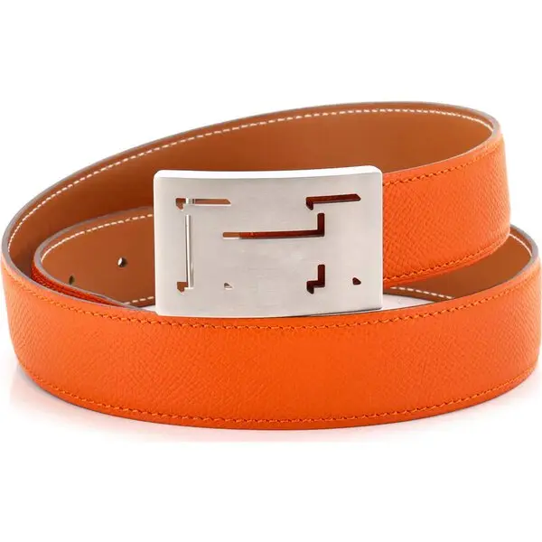 Hermès Lucky H Belt Leather Medium - Orange