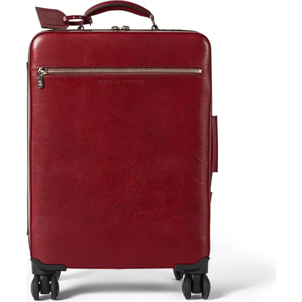 Brunello Cucinelli Burnished Calfskin Suitcase - Terracotta