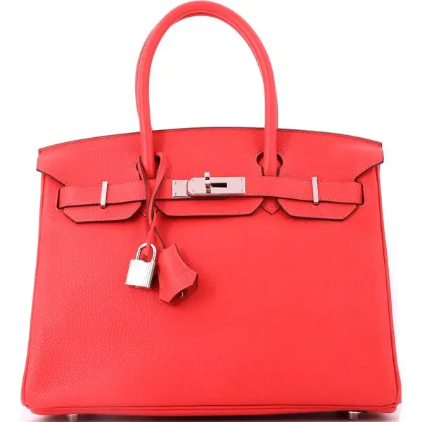 Hermès Birkin Handbag Red Togo With Palladium Hardware 30 - Rouge Pivoine