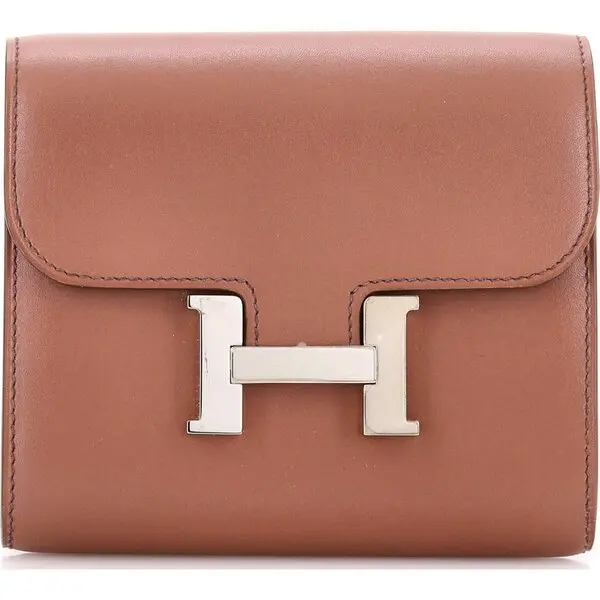 Hermès Constance Wallet Tadelakt Compact - Grey