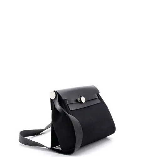 Hermès Herbag Zip Toile And Leather 20 - Black