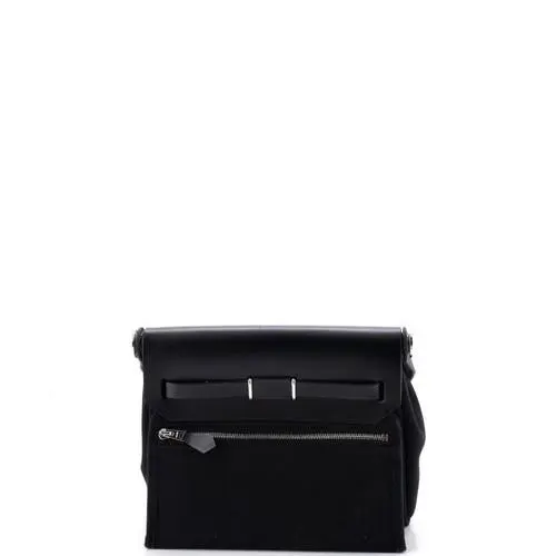 Hermès Herbag Zip Toile And Leather 20 - Black