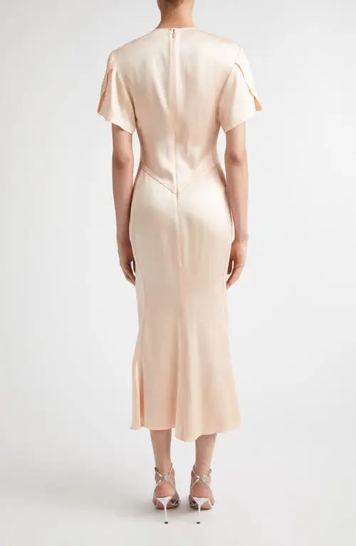 Victoria Beckham Eve Ruched Satin Trumpet Dress