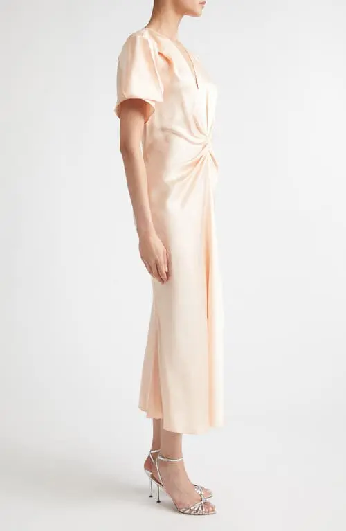 Victoria Beckham Eve Ruched Satin Trumpet Dress