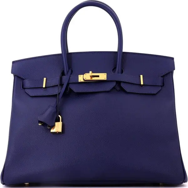Hermès Birkin Handbag Blue Epsom With Gold Hardware 35 - Bleu Saphir