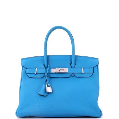 Hermès Birkin Handbag Verso Togo With Palladium Hardware 30 - Blue