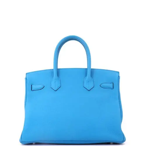 Hermès Birkin Handbag Verso Togo With Palladium Hardware 30 - Blue