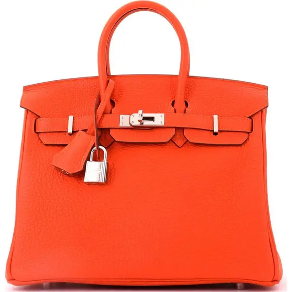 Hermès Birkin Handbag Orange Togo With Palladium Hardware 25 - Feu