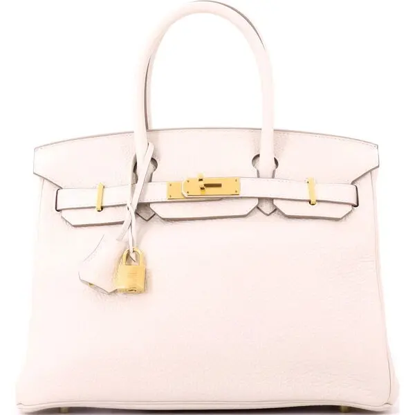 Hermès Birkin 30 Handbag Light Clemence With Gold Hardware - Craie